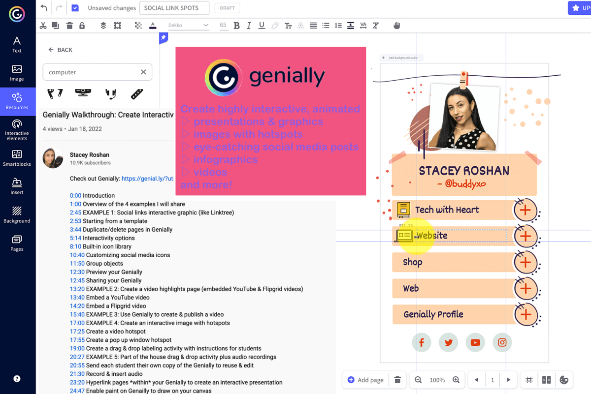 Genially Walkthrough: Create Highly Interactive & Animated Social Media ...