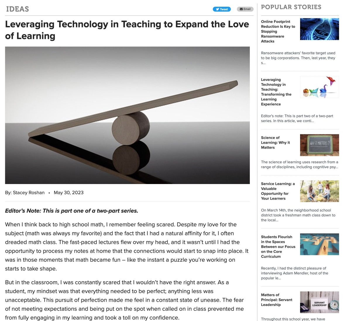 Leveraging Technology in Teaching to Expand the Love of Learning, Part ...